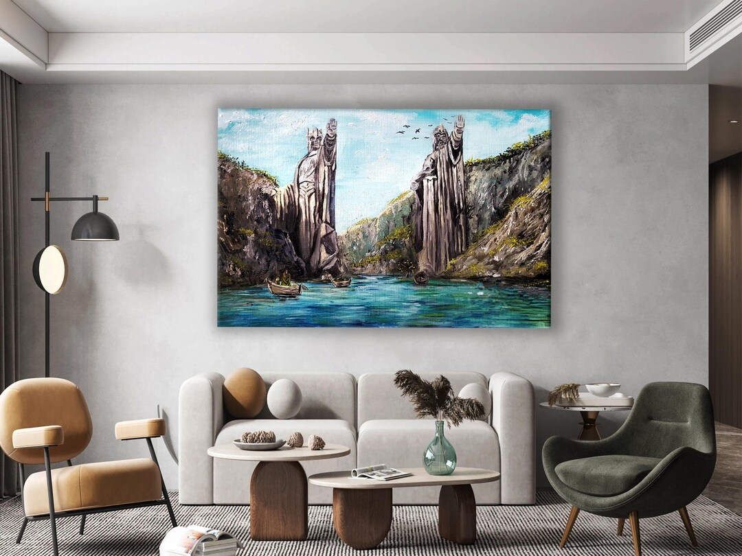 Lord of the Rings Argonath Canvas Print, LOTR Wall Art, Home Wall Decor ...