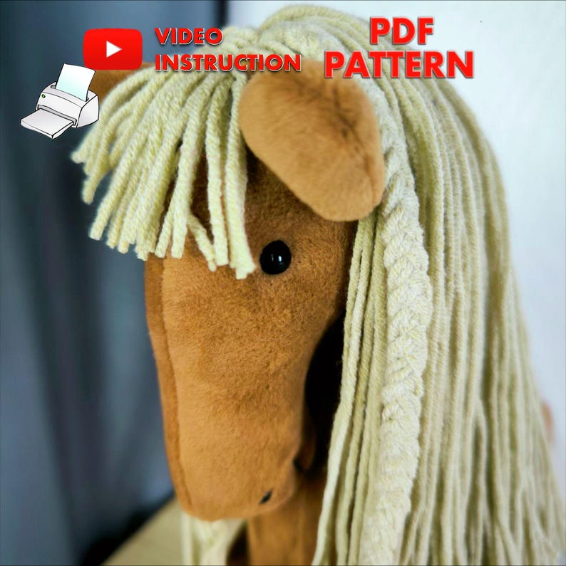 PDF Sewing Pattern – Horse Plush Toy (33×22 Cm / 13"×8.7") | A4 Format ...
