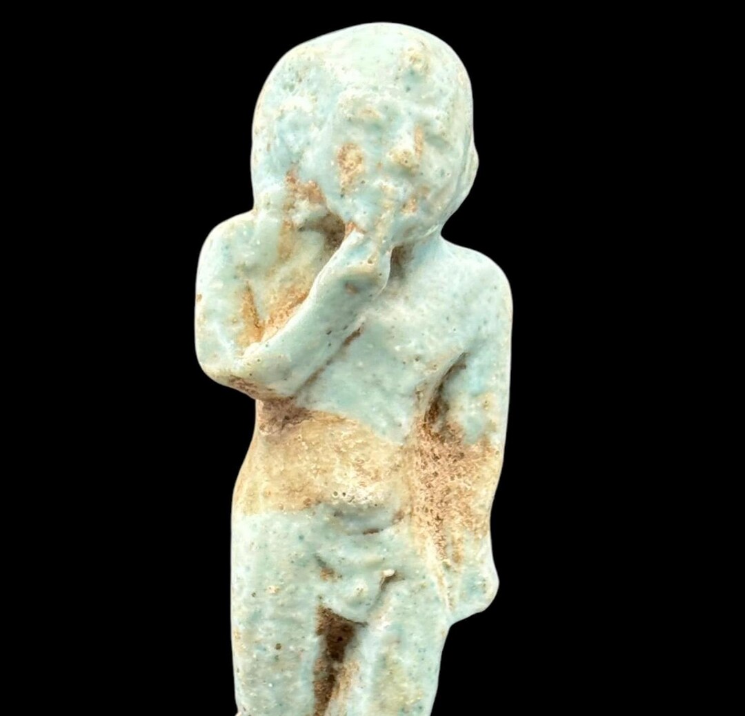 Handmade Ancient Egyptian Faience Statue of Harpocrates God of Silence ...