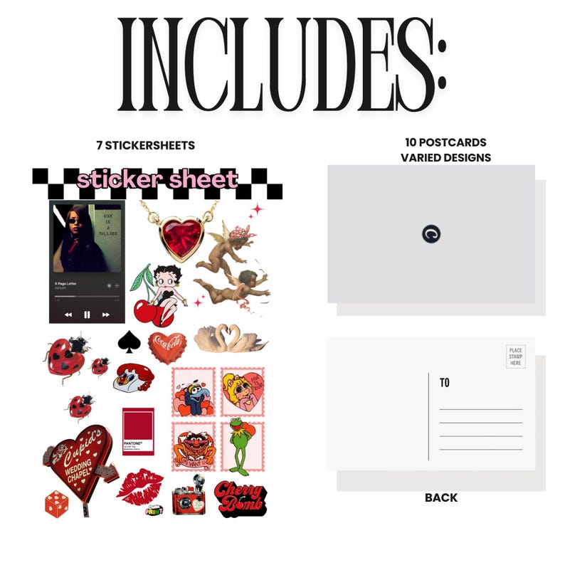 Dear Bae: A ‘90s & Early 2000s Valentine's Card + Sticker Set - Etsy