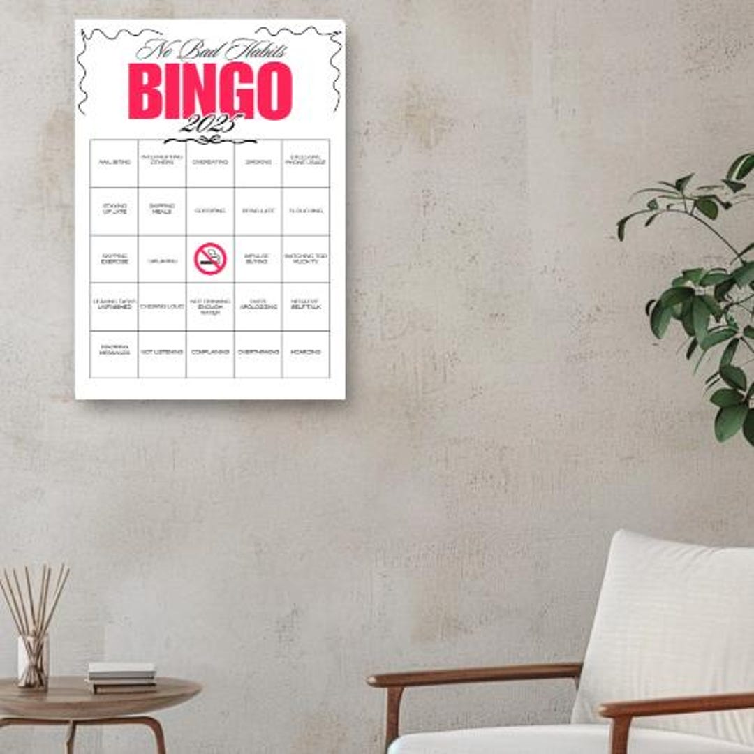 No Bad Habits Bingo Poster (prefilled) - Etsy