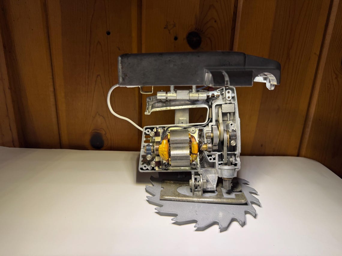Industrial Electric Jigsaw Lamp With Exposed Inner Workings - Etsy
