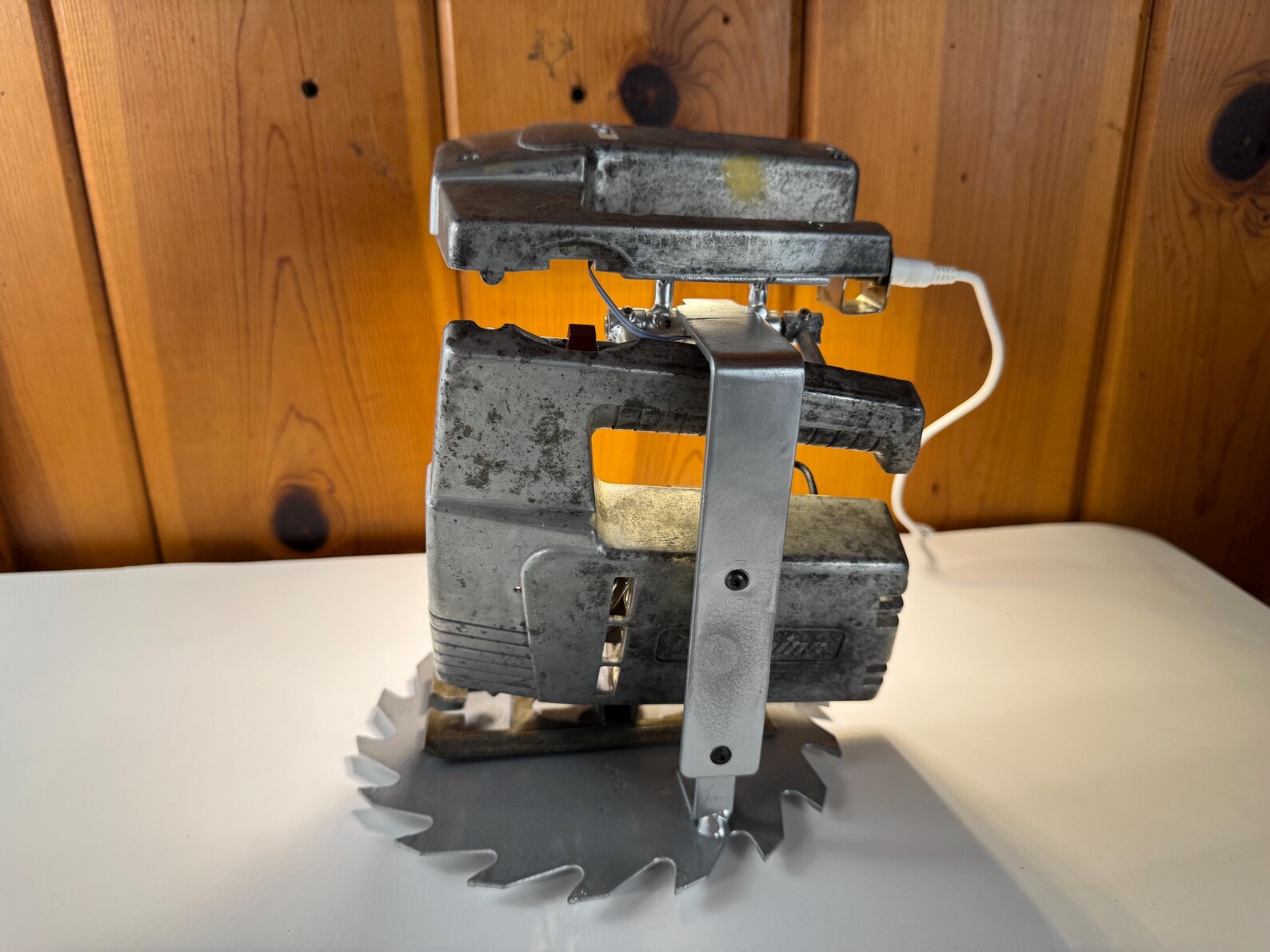 Industrial Electric Jigsaw Lamp With Exposed Inner Workings - Etsy