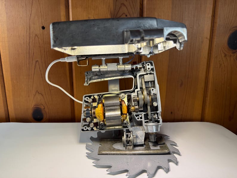 Industrial Electric Jigsaw Lamp With Exposed Inner Workings - Etsy