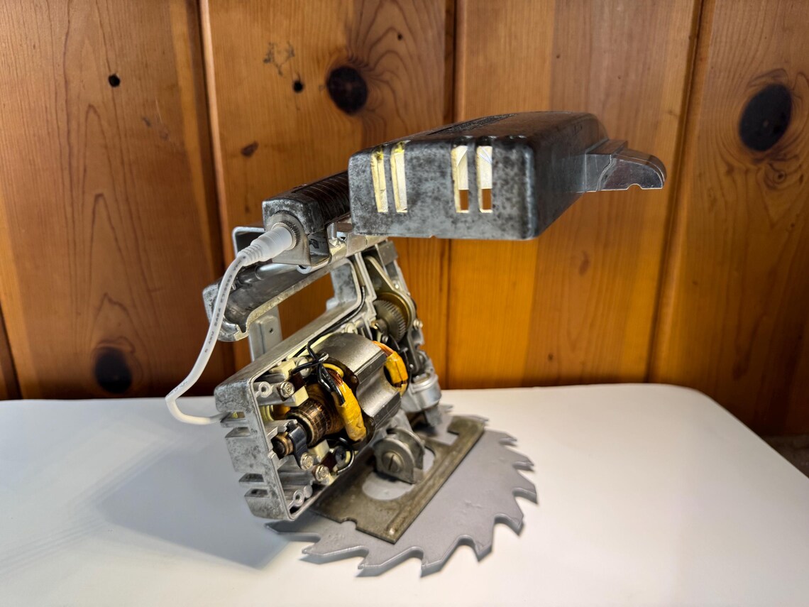 Industrial Electric Jigsaw Lamp With Exposed Inner Workings - Etsy