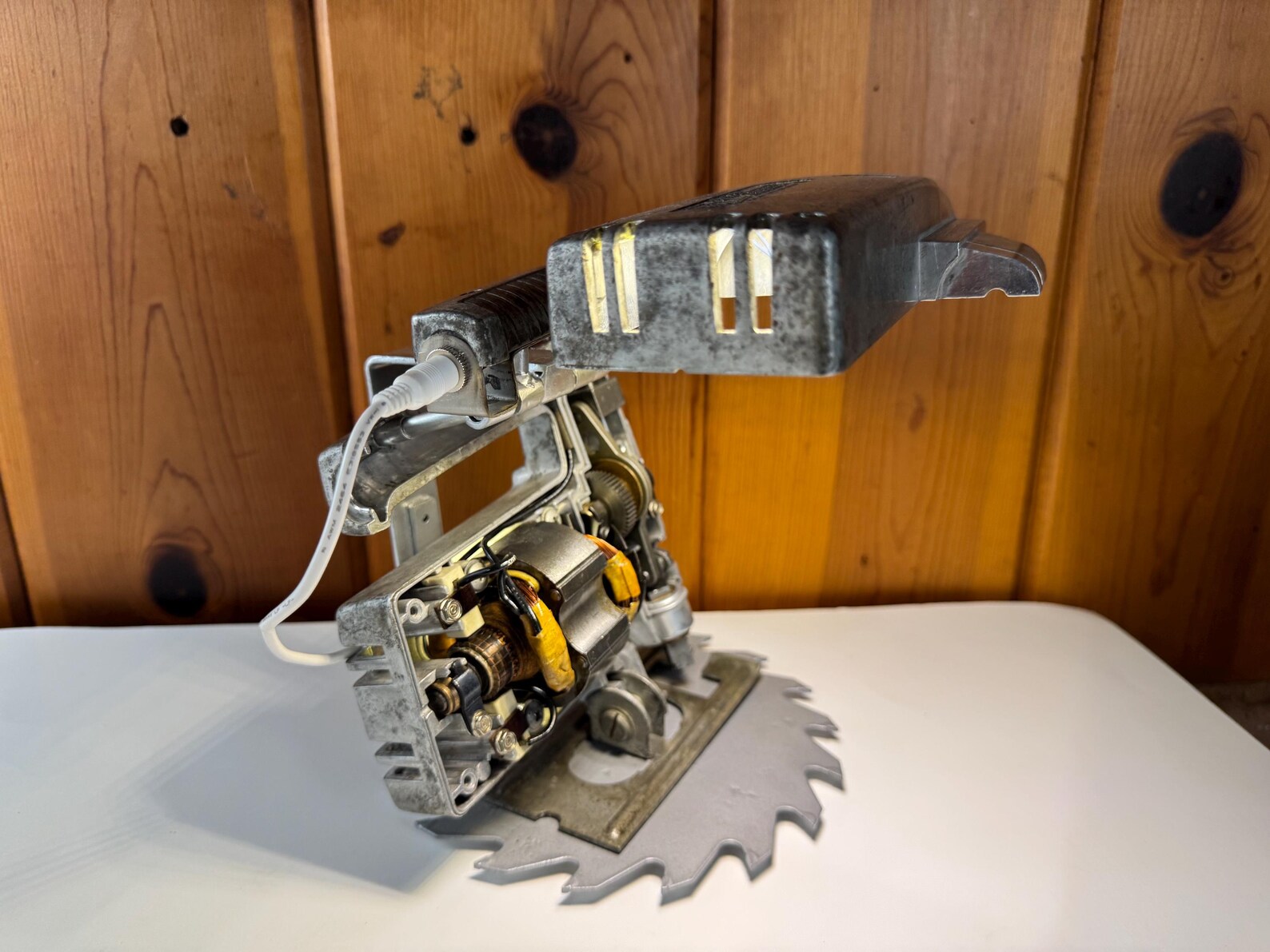 Industrial Electric Jigsaw Lamp With Exposed Inner Workings - Etsy