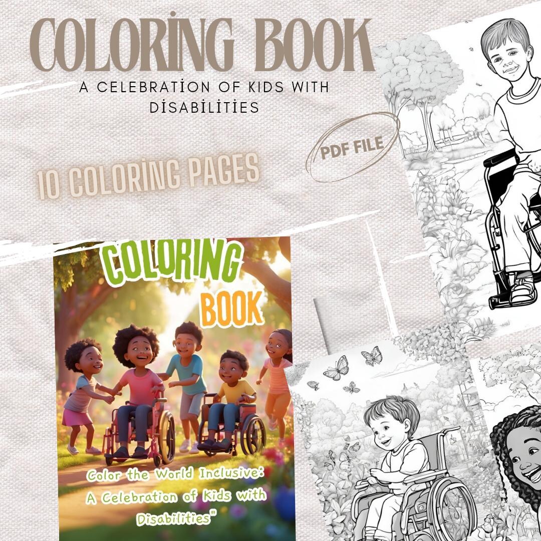 Printable Inclusive Coloring Book Celebrate Kids With Disabilities ...
