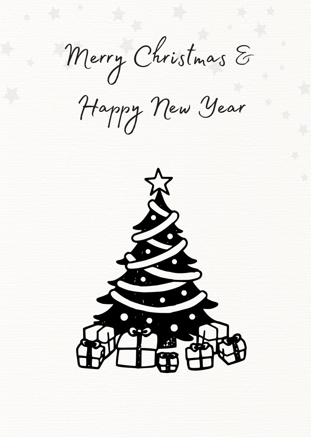 Black & White Christmas Card | Digital Product Printable - Etsy