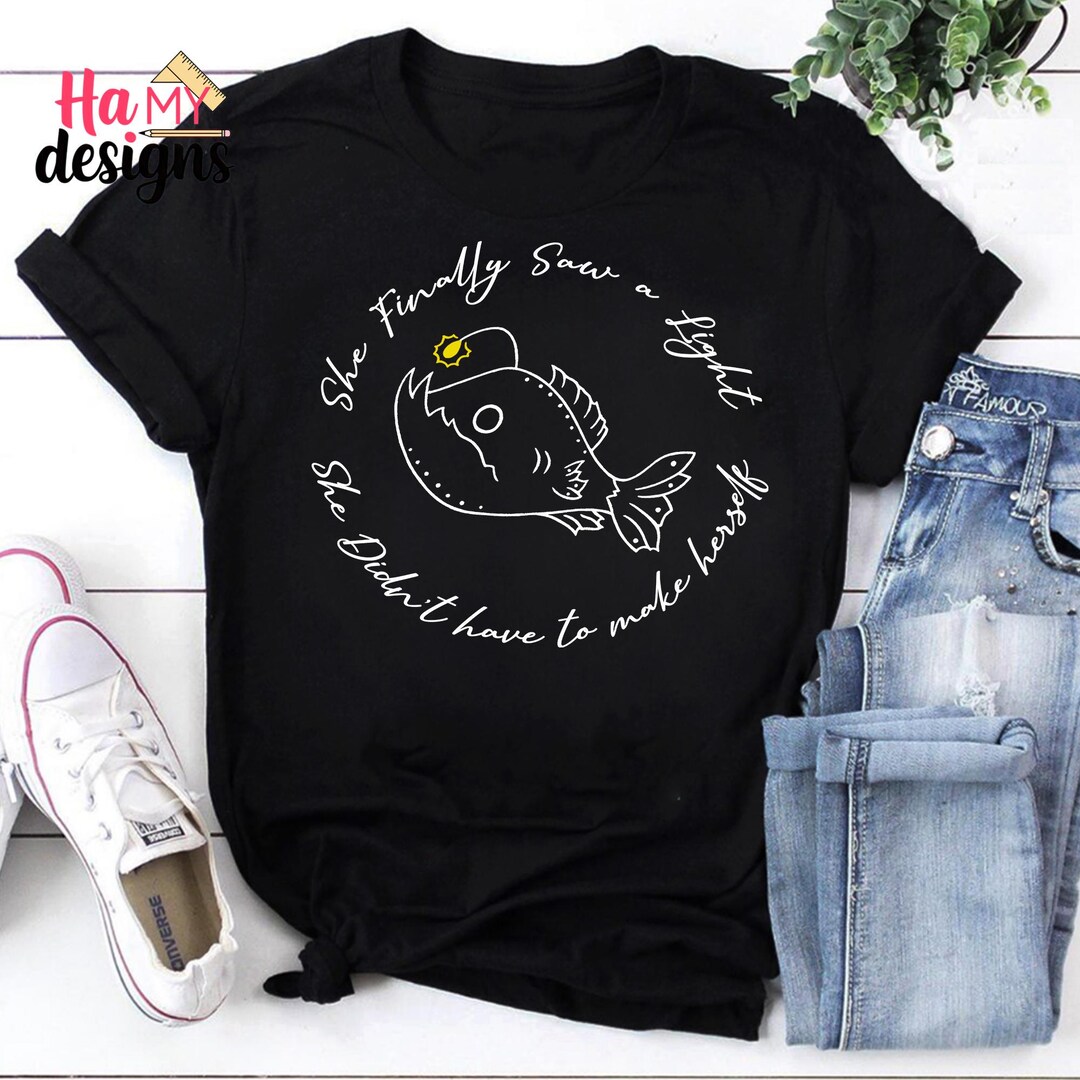 Sad Little Angler Fish Shirt, Deep Sea Creature Tee, Melancholic Fish ...