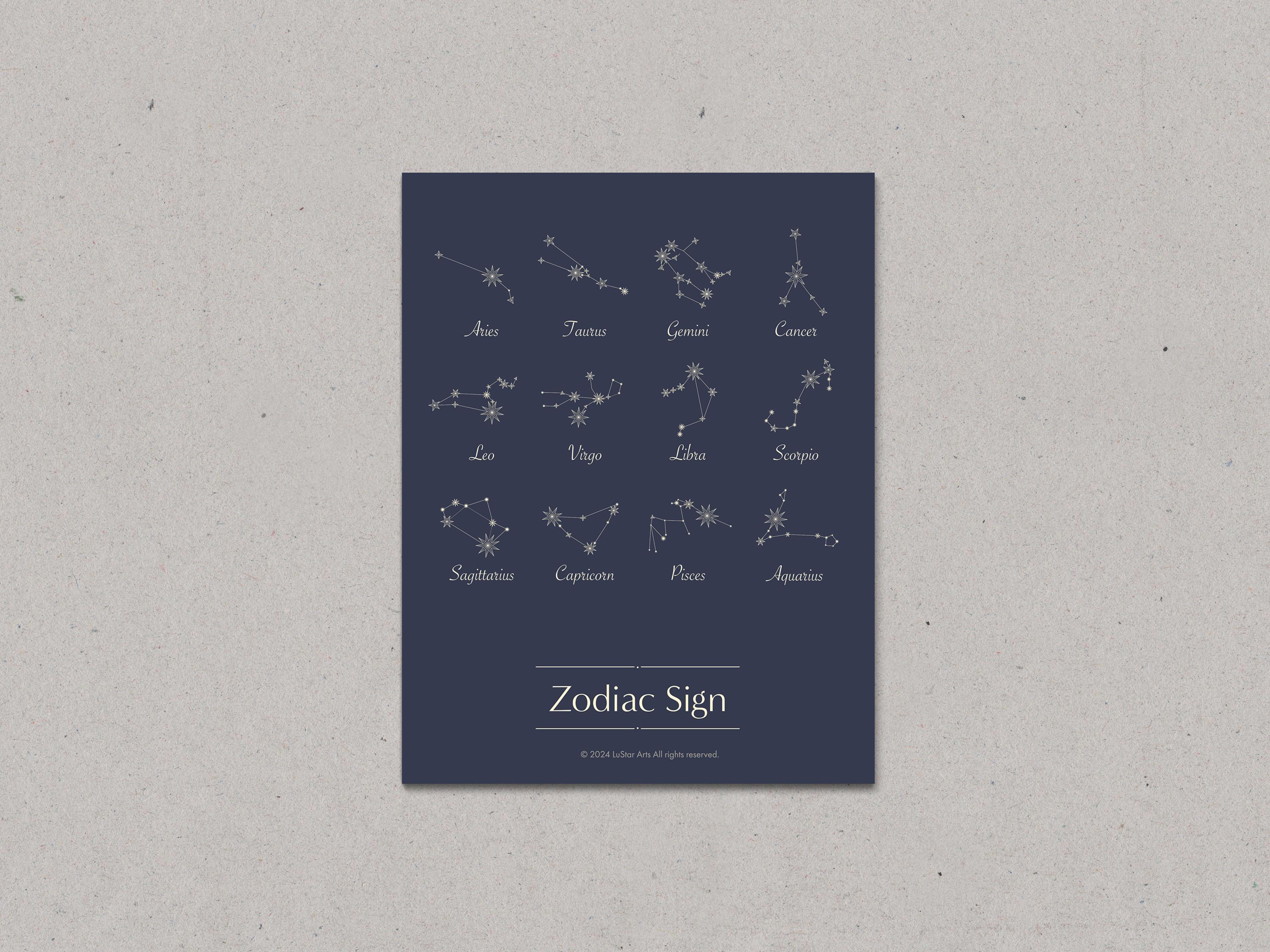 Constellations Wall Art Digital Download Zodiac Astrology Art Celestial ...