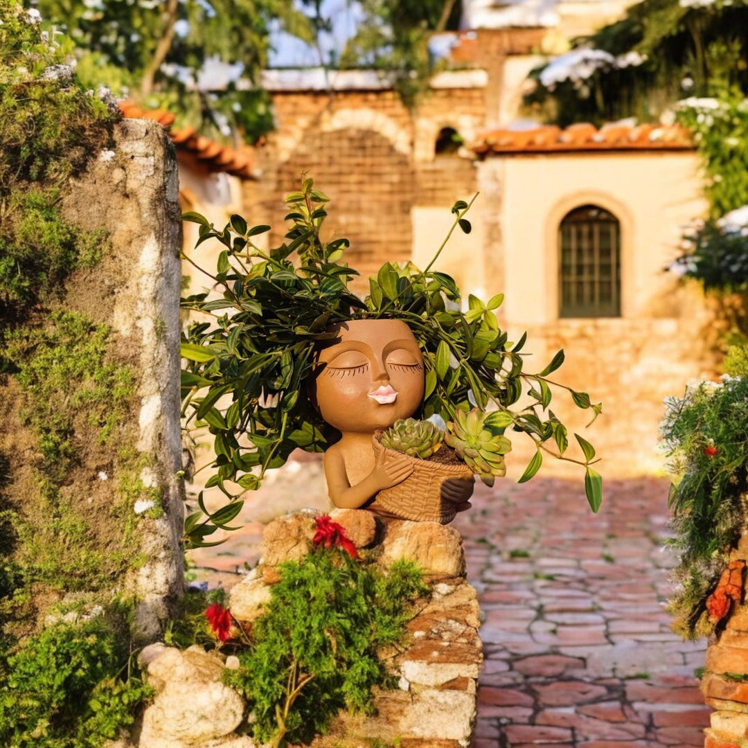 Home Oniship Art Deco Side Pose Girl Planter, Unique Stylish Decor for ...