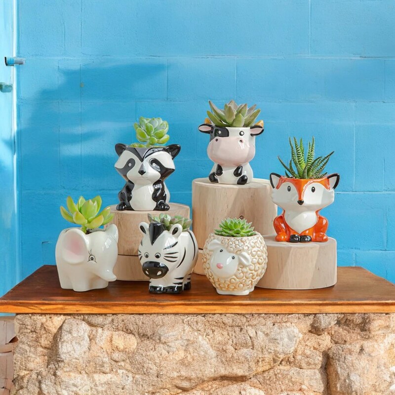 Ceramic Animal Planter - Etsy