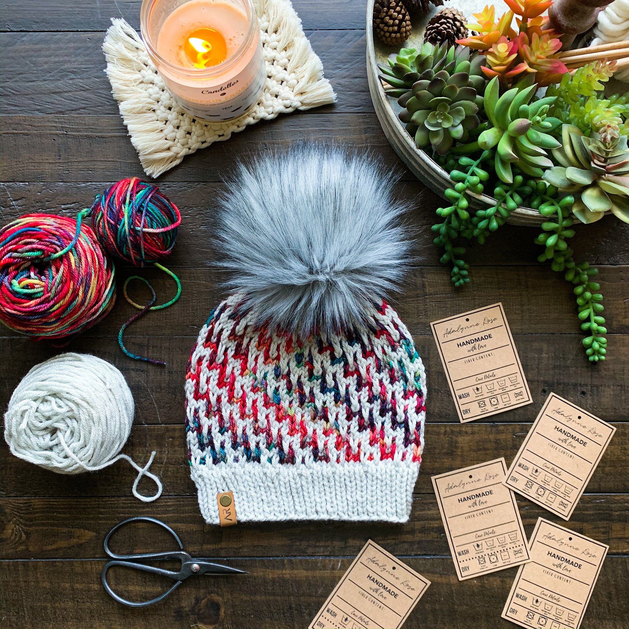 The Stained Glass Beanie Knitting Pattern | Instant PDF Digital ...