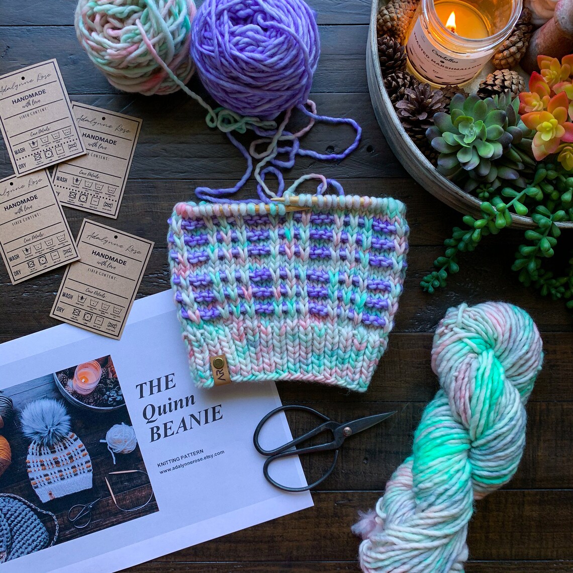 The Quinn Beanie Knitting Pattern | Instant PDF Digital Download Knit ...