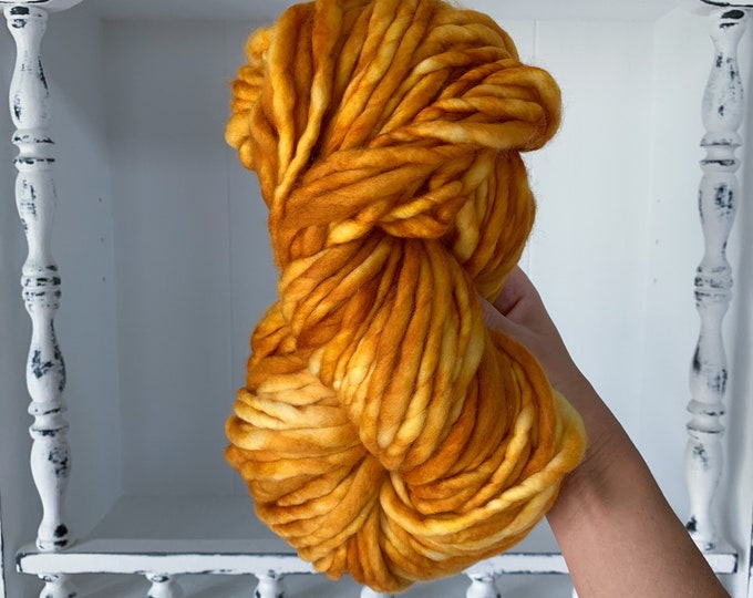 Pirates Gold Super Chunky Weight Wool Superwash Yarn 1 Ply Roving Fiber ...