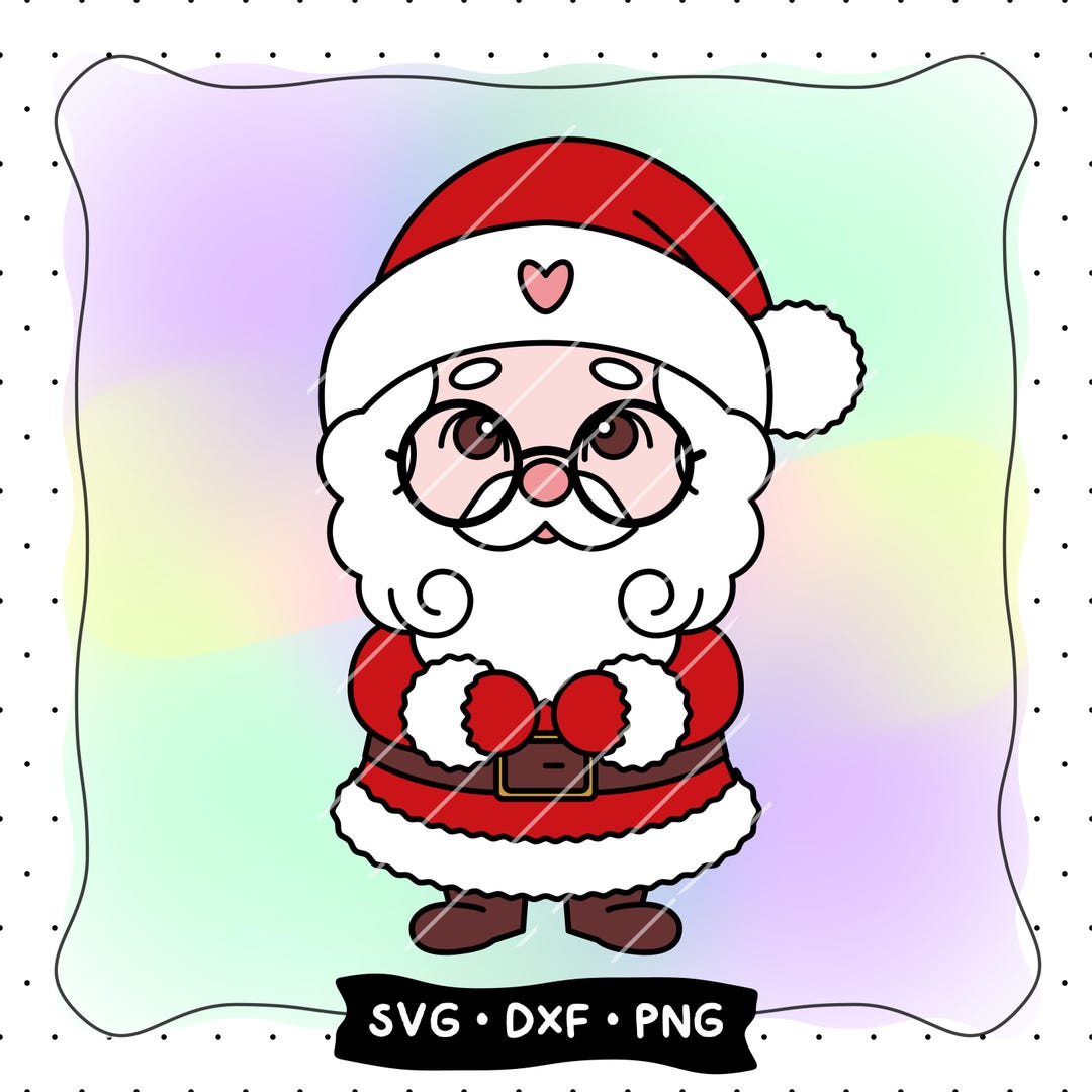 Santa Claus Cutting File Christmas Laser File Heart SVG DXF PNG - Etsy