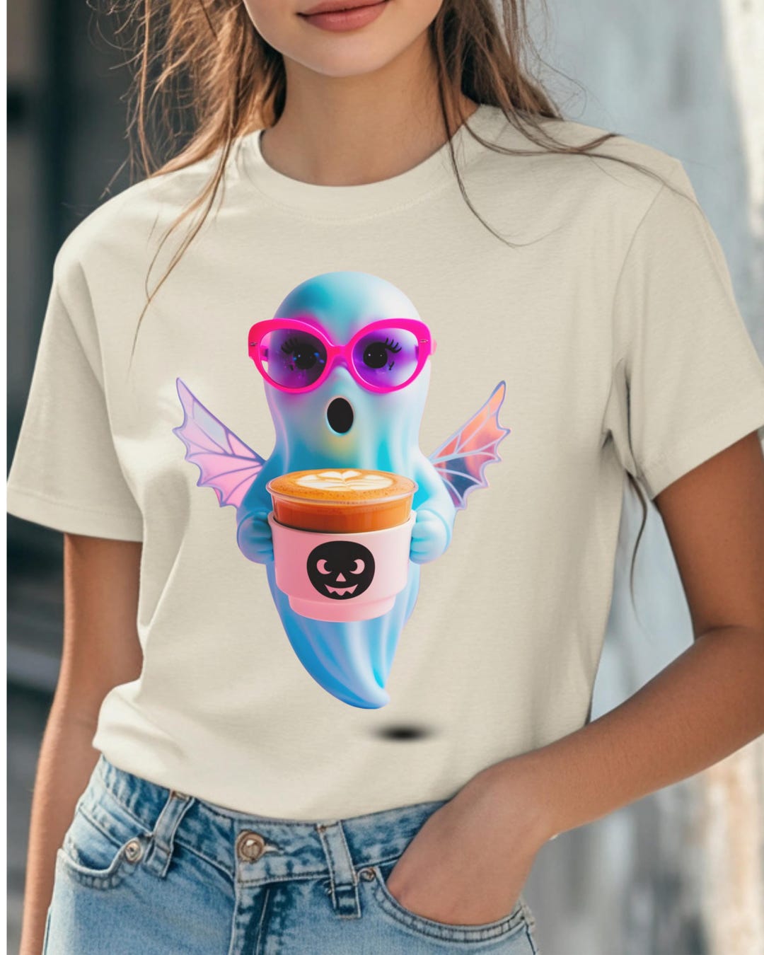 Cute Ghost Barista With Coffee Cup PNG, Halloween Spooky Cute Clipart ...
