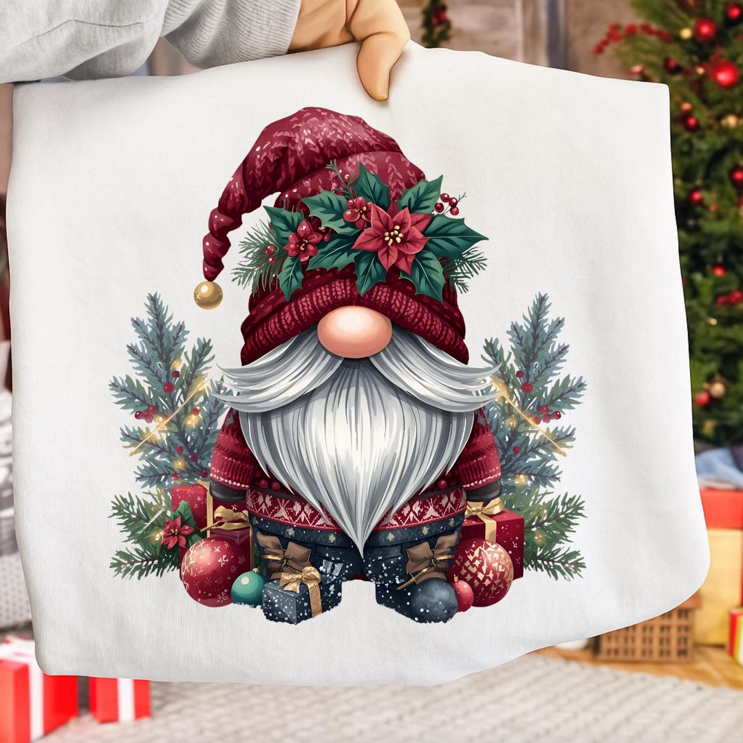 Christmas Gnome PNG, Scandinavian Holiday Clipart, Red Hat Gnome ...