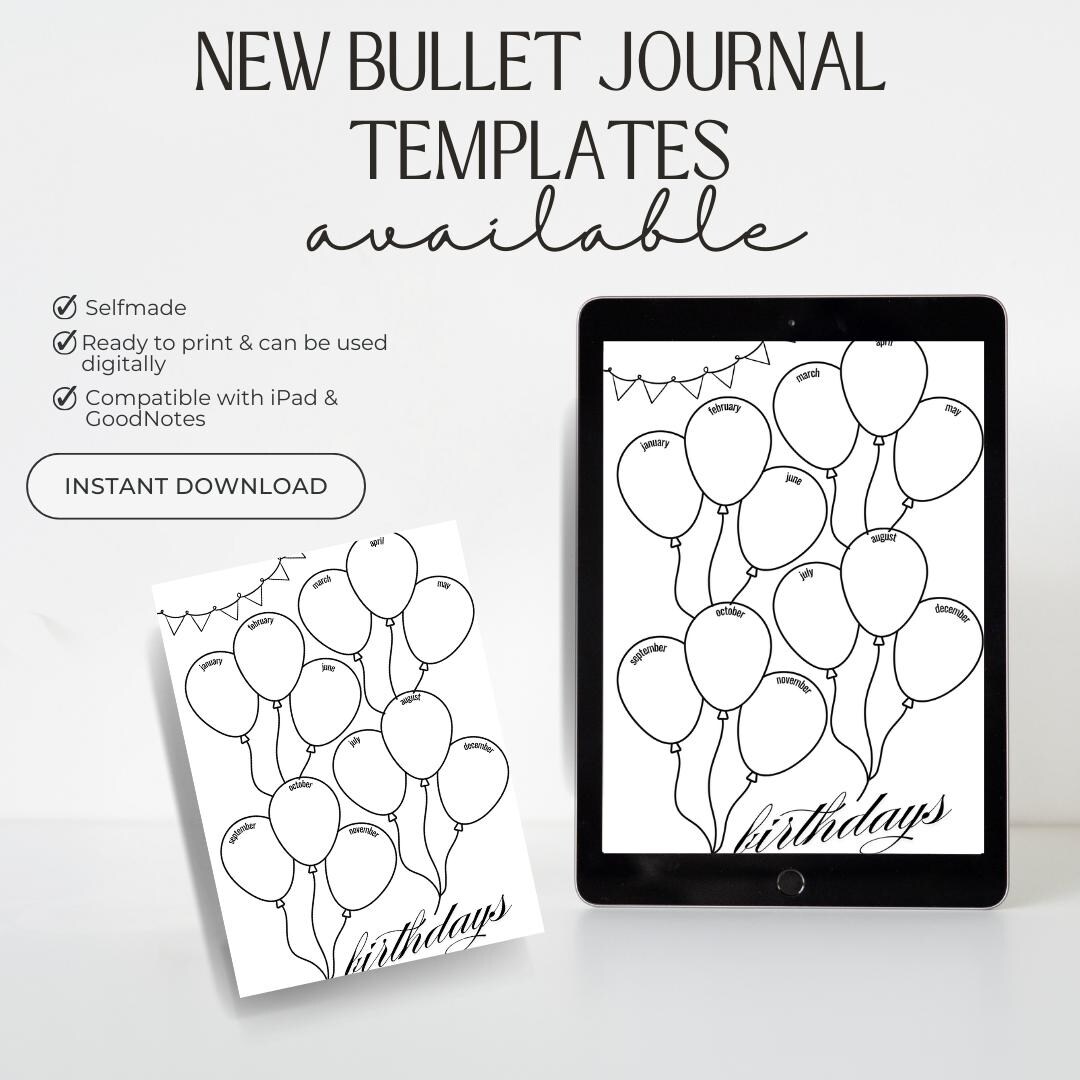 Digital Bullet Journal Template 