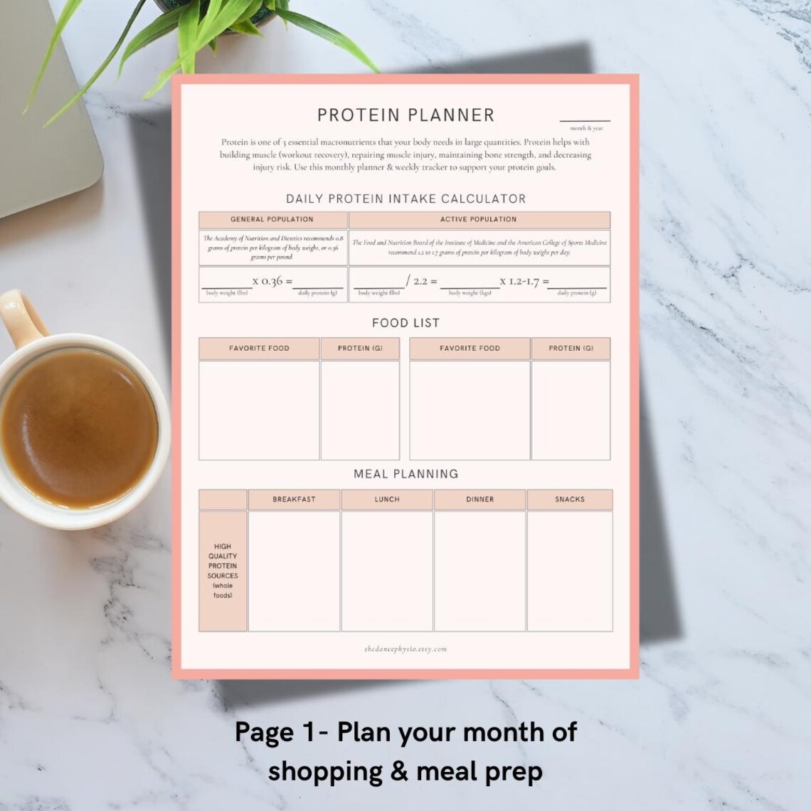 High Protein Food Planner, High Protein Tracker, Protein Food Tracker ...