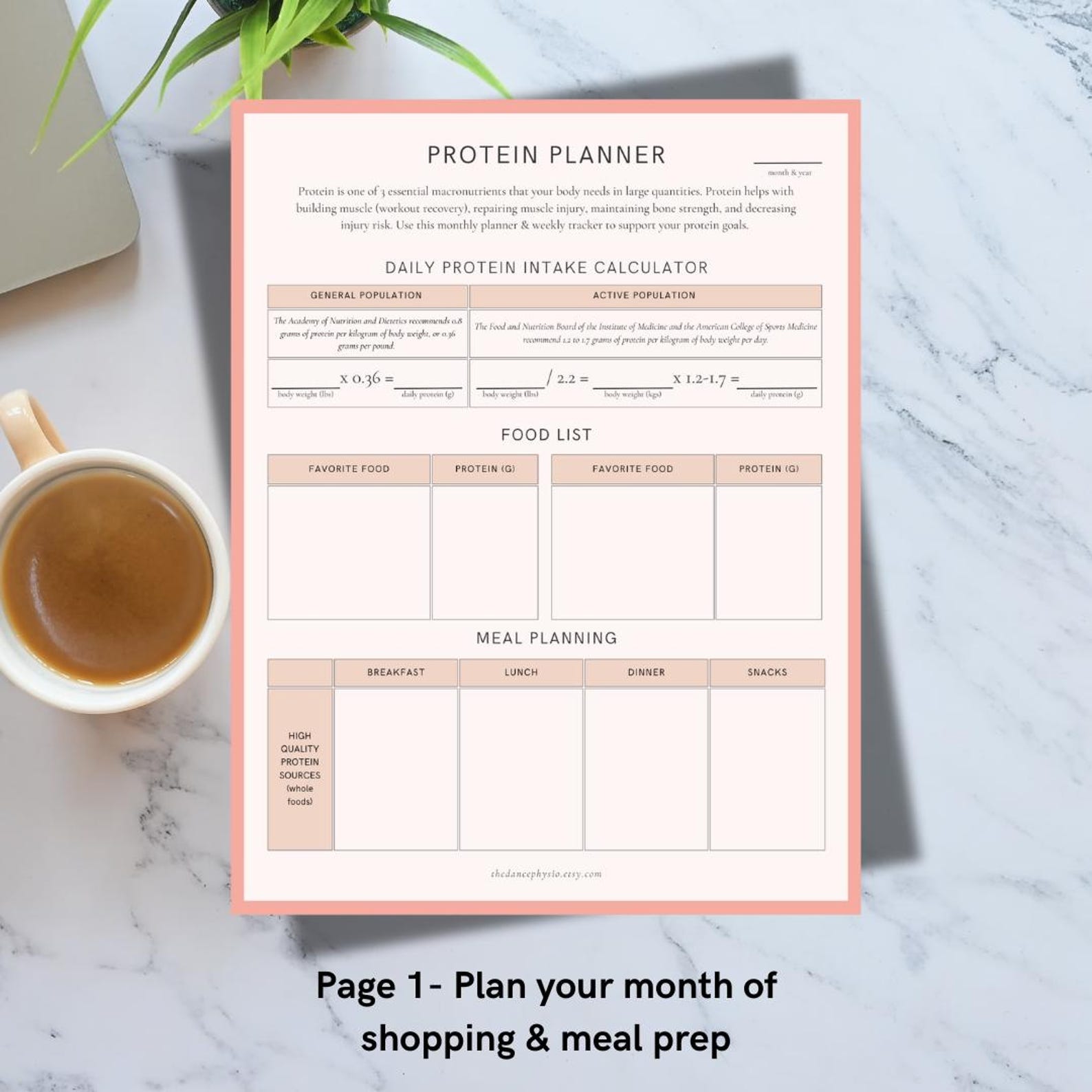 High Protein Food Planner, High Protein Tracker, Protein Food Tracker ...