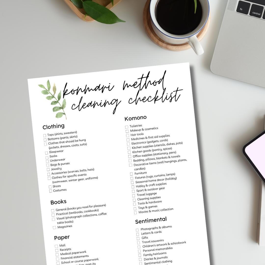 Konmari Decluttering List, Declutter Planner, Konmari Declutter ...