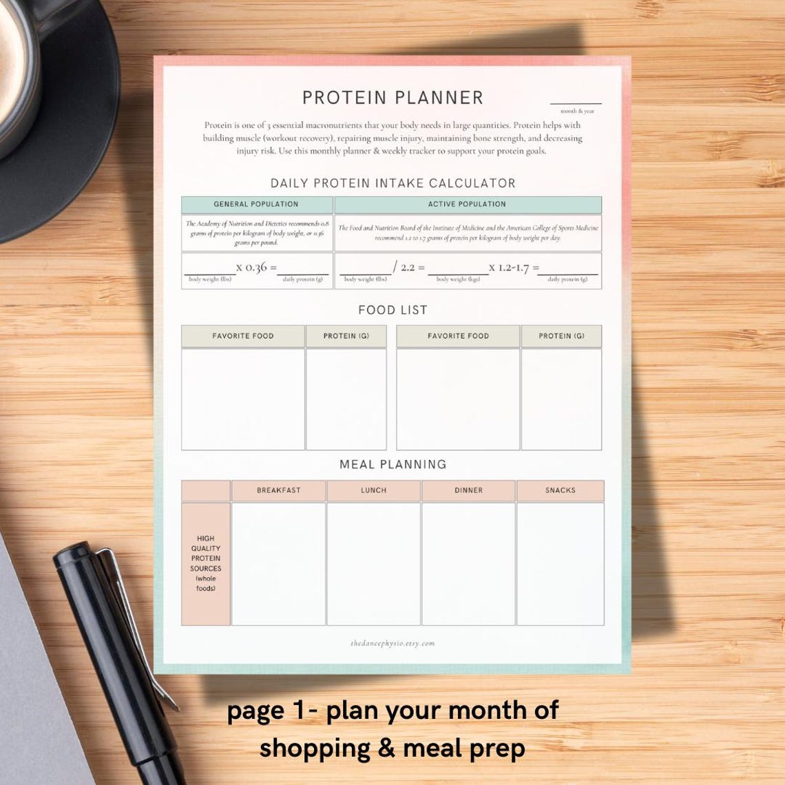 High Protein Tracker, Protein Food Tracker, Macro Meal Tracker, High ...