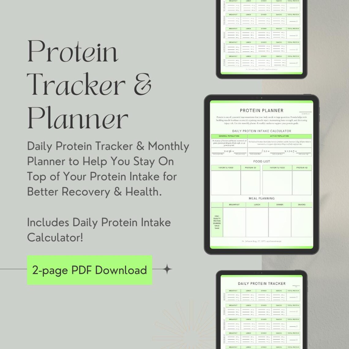 High Protein Tracker, Protein Food Tracker, Macro Meal Tracker, High ...