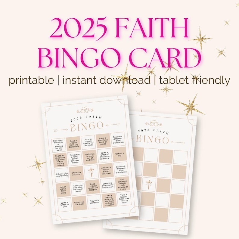 2025 Printable Vision Board Bingo Card | Digital Christian Faith Tools ...