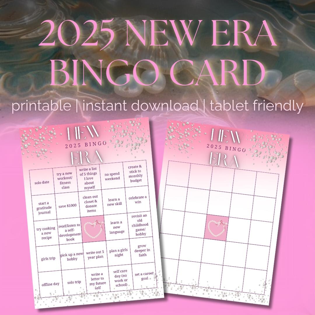 2025 Printable Vision Board Bingo Card Digital Bingo Card Glow up ...