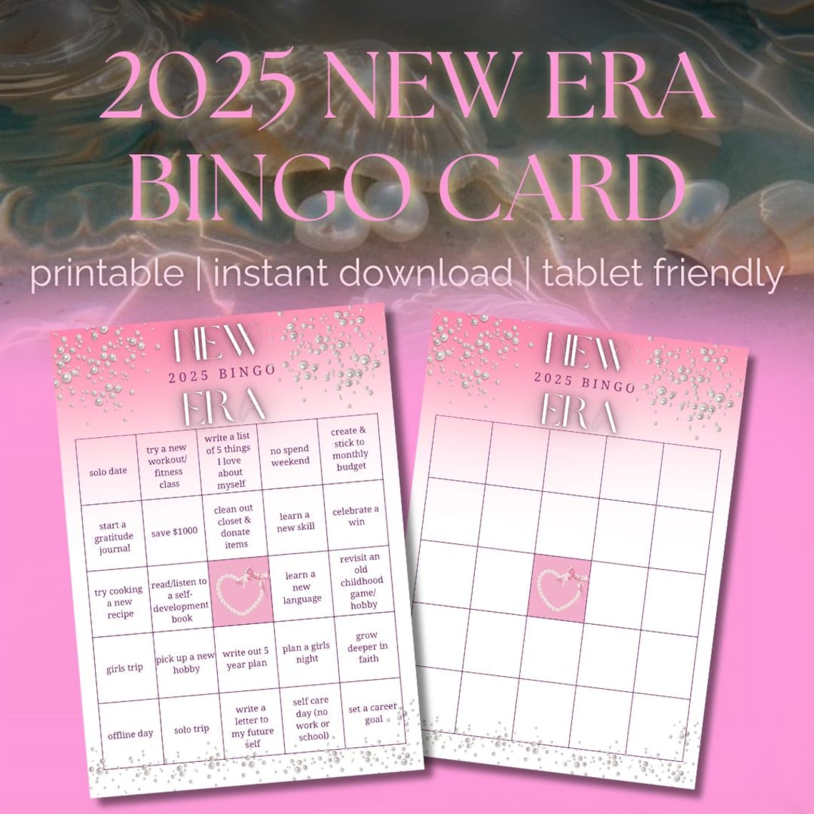 2025 Printable Vision Board Bingo Card Digital Bingo Card Glow up ...