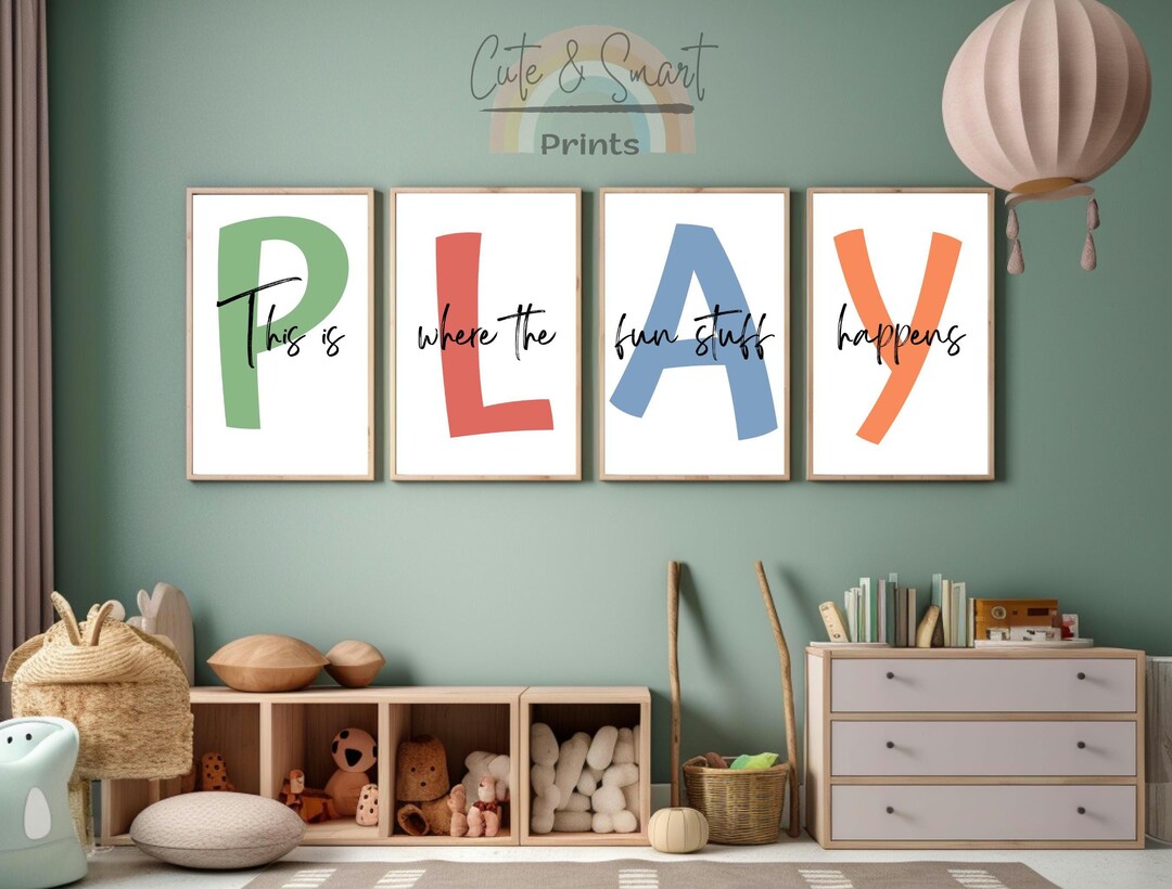Playroom Wall Art Set: Colorful Kids Room Decor (digital Download) - Etsy