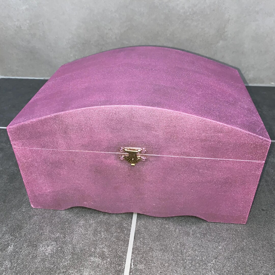 Hand Made Glitter Pink Princess Chest Box Chest Box Jewellery Box ...