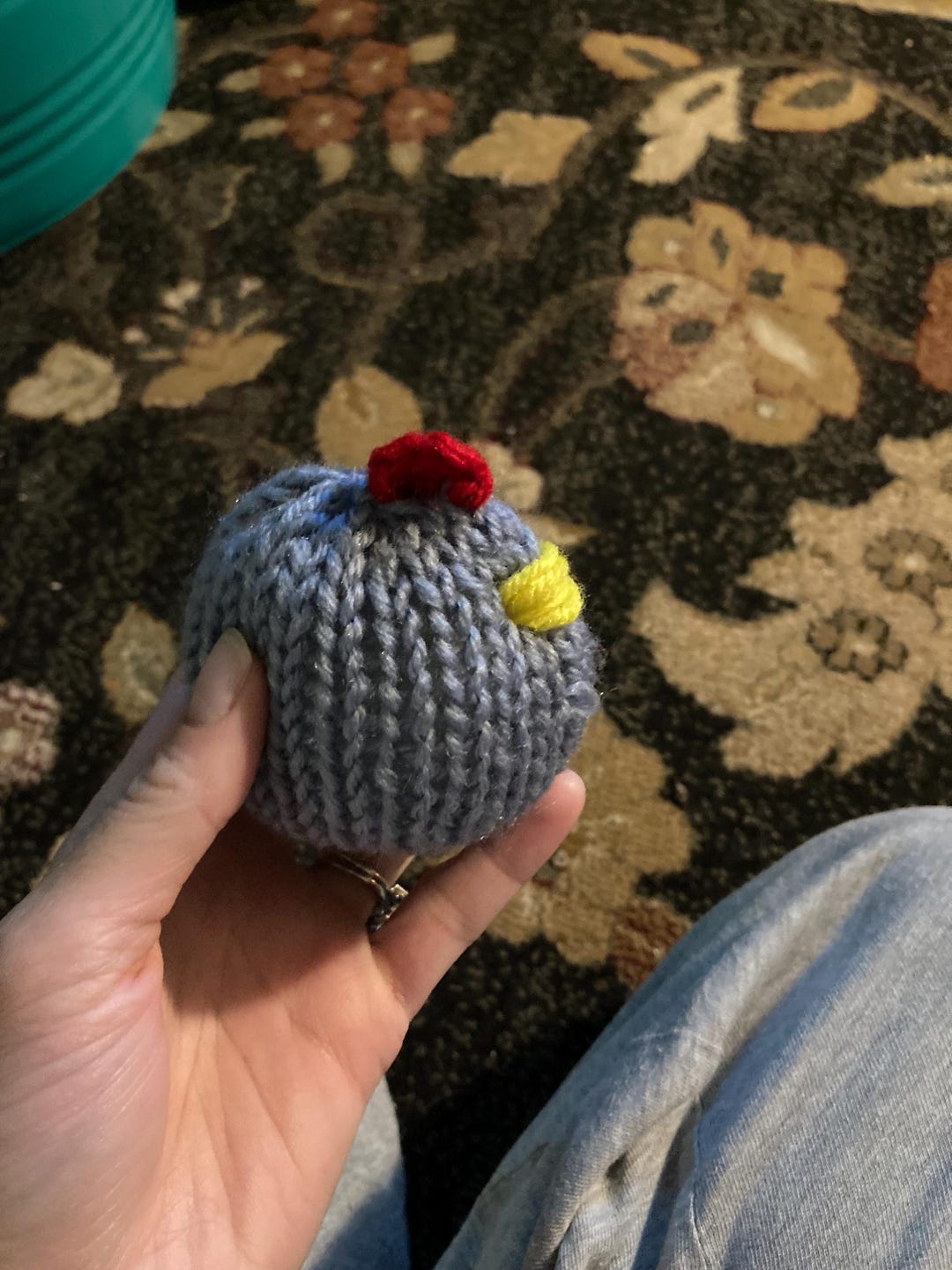 Mini Squeezable Emotional Support Knit Chicken Decor/ornaments - Etsy