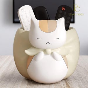 Resin Cat Remote Control Holder | Kawaii Desktop Organizer Cute Cat ...