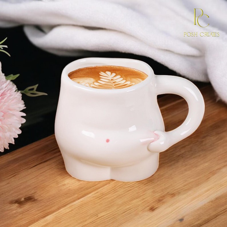 Funny Belly Pinch Butt Mug | Ceramic Coffee Cup Modern Home Decor ...