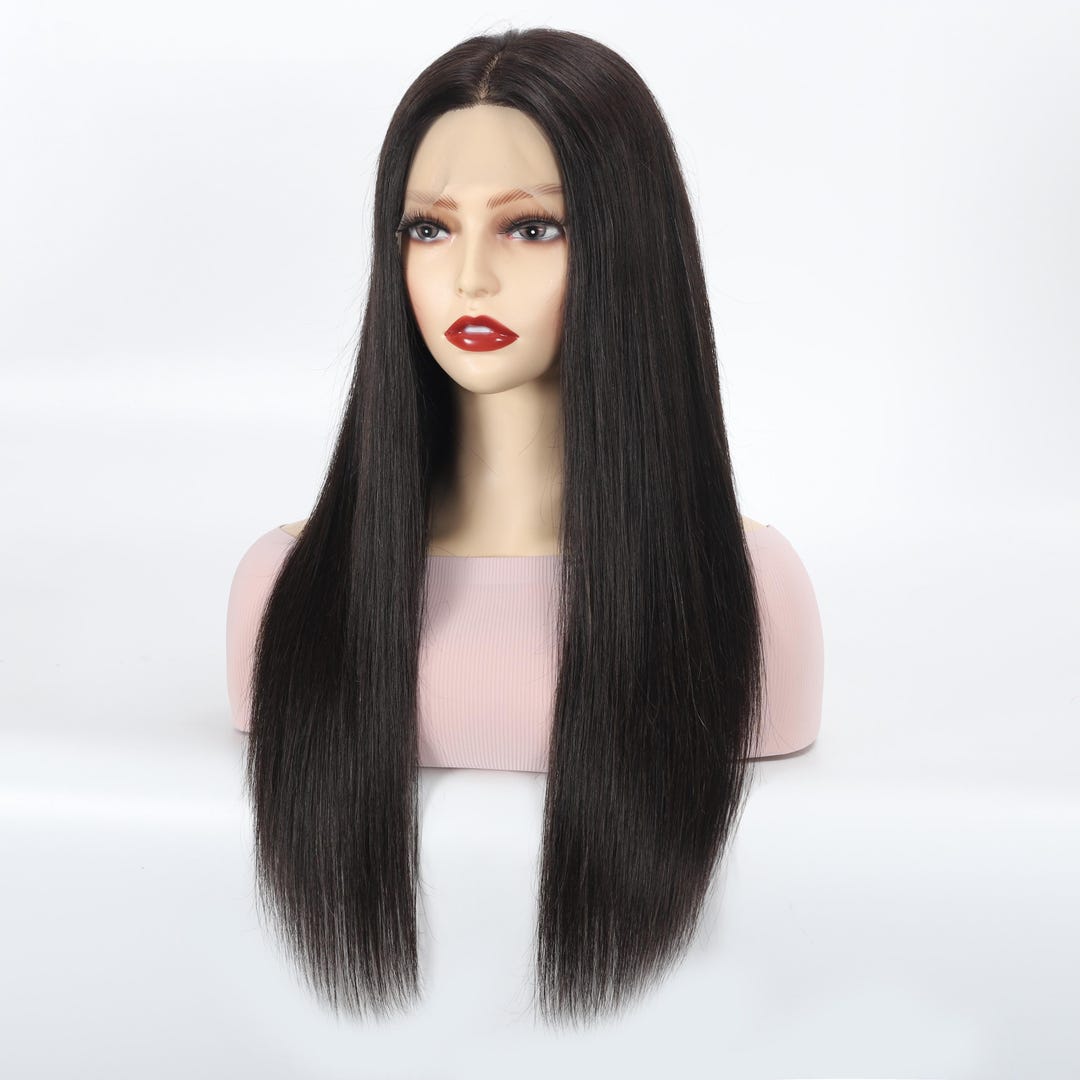 Black Silicone Silk Top Skin Base Scap Like Medical Human Hair Wig for ...