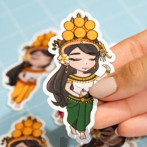 Khmer Apsara Traditional Dancer Sticker | Khmer Cambodian Decorative ...