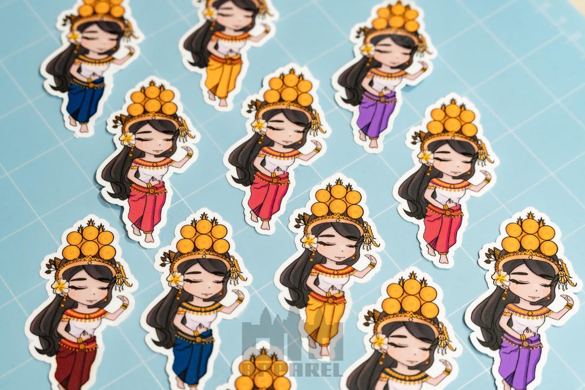 Khmer Apsara Traditional Dancer Sticker | Khmer Cambodian Decorative ...