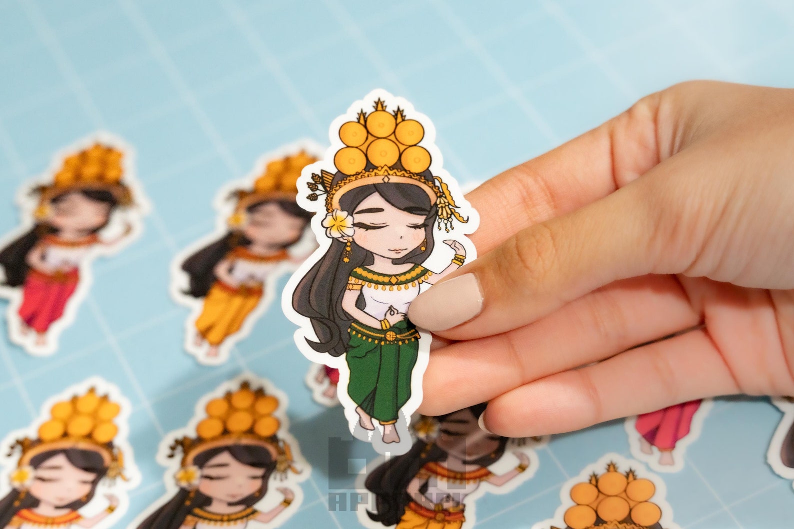 Khmer Apsara Traditional Dancer Sticker | Khmer Cambodian Decorative ...