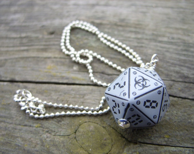 Neuroshima Biohazard D20 Dice Pendant Dice Jewelry Grey Gray - Etsy