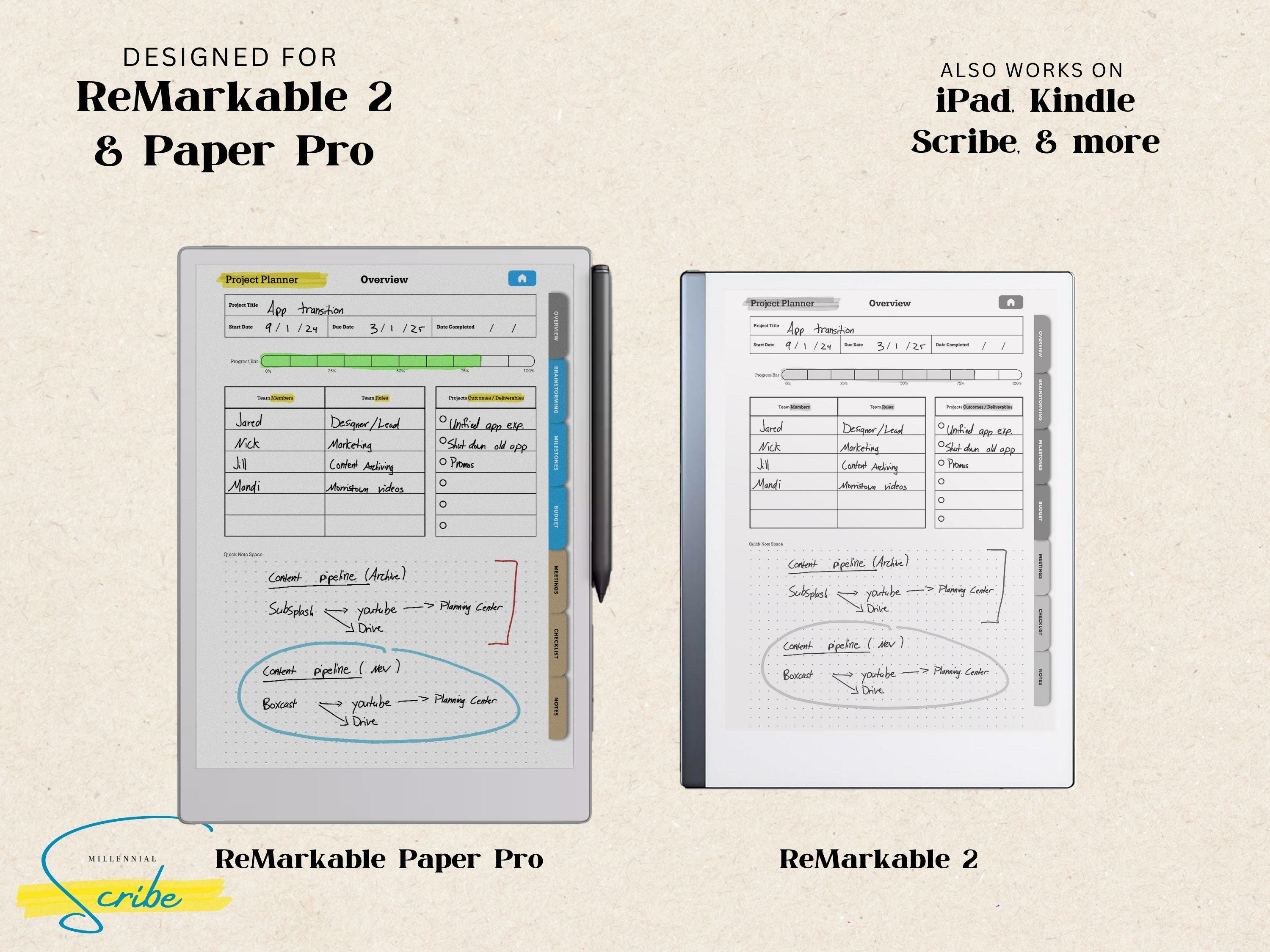 Project Management Planner (for Remarkable, Ipad, Kindle Scribe), 2026 ...