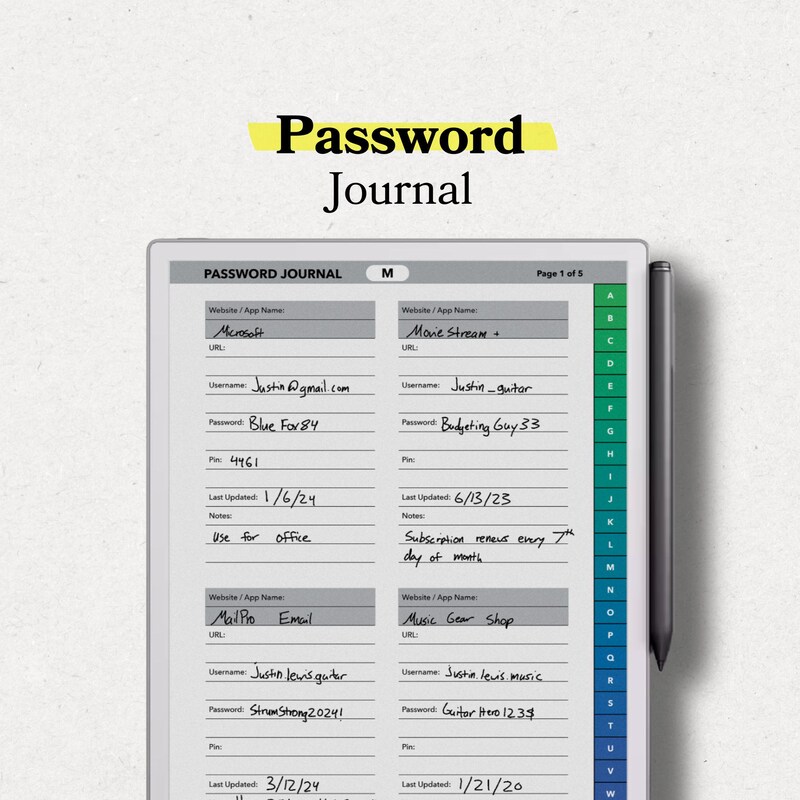 Password Journal - Etsy