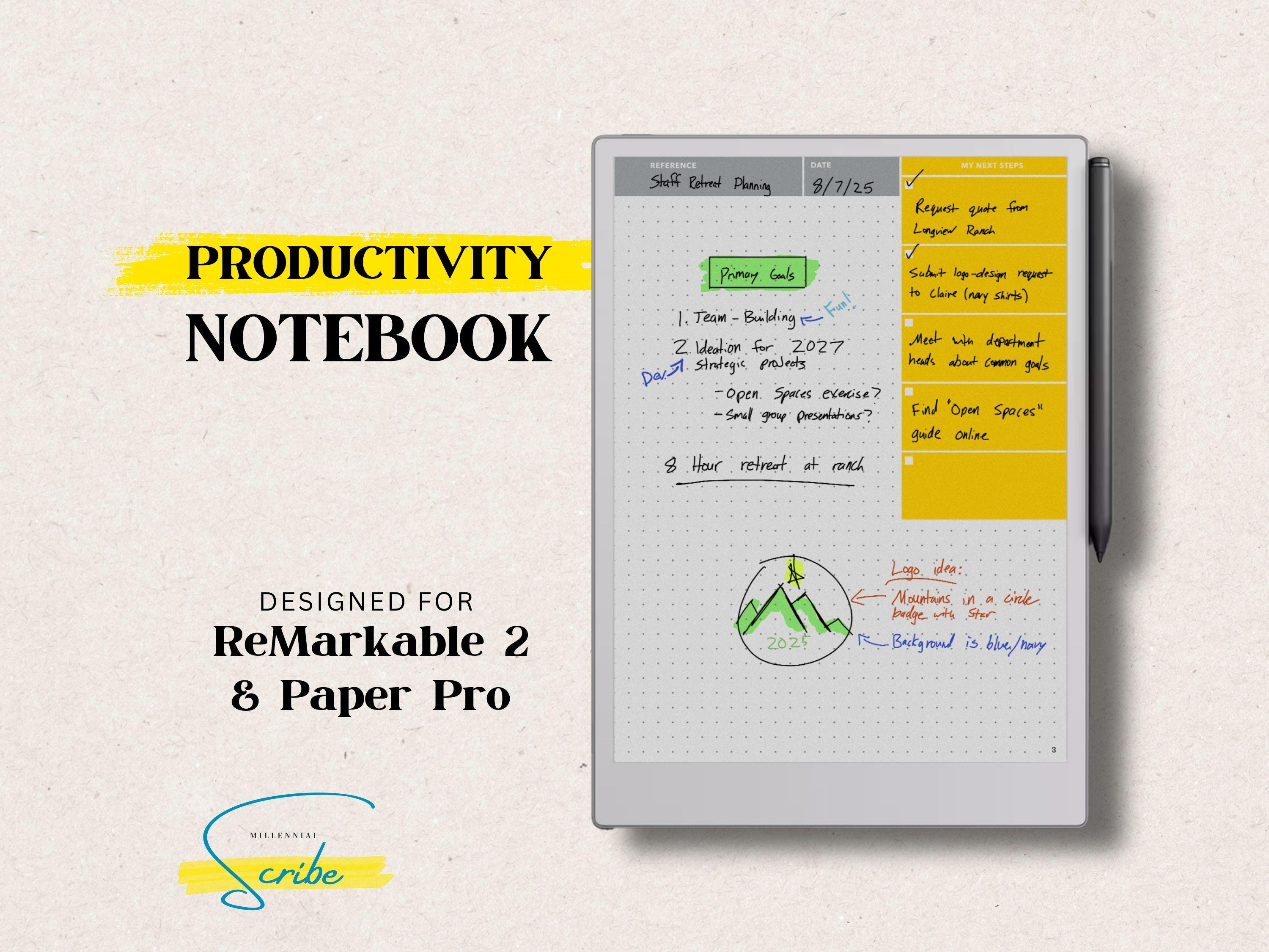 Task-focused Productivity Notebook for Remarkable Paper Pro/remarkable ...