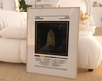 J. Cole Born Sinner Album Poster / Album Cover / Album Tracklist Poster ...
