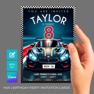 BMW Inspired Race Car Party Invitation Template Racing Birthday Party ...