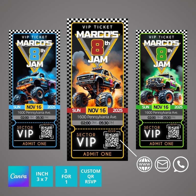 Monster Jam Invites - Etsy