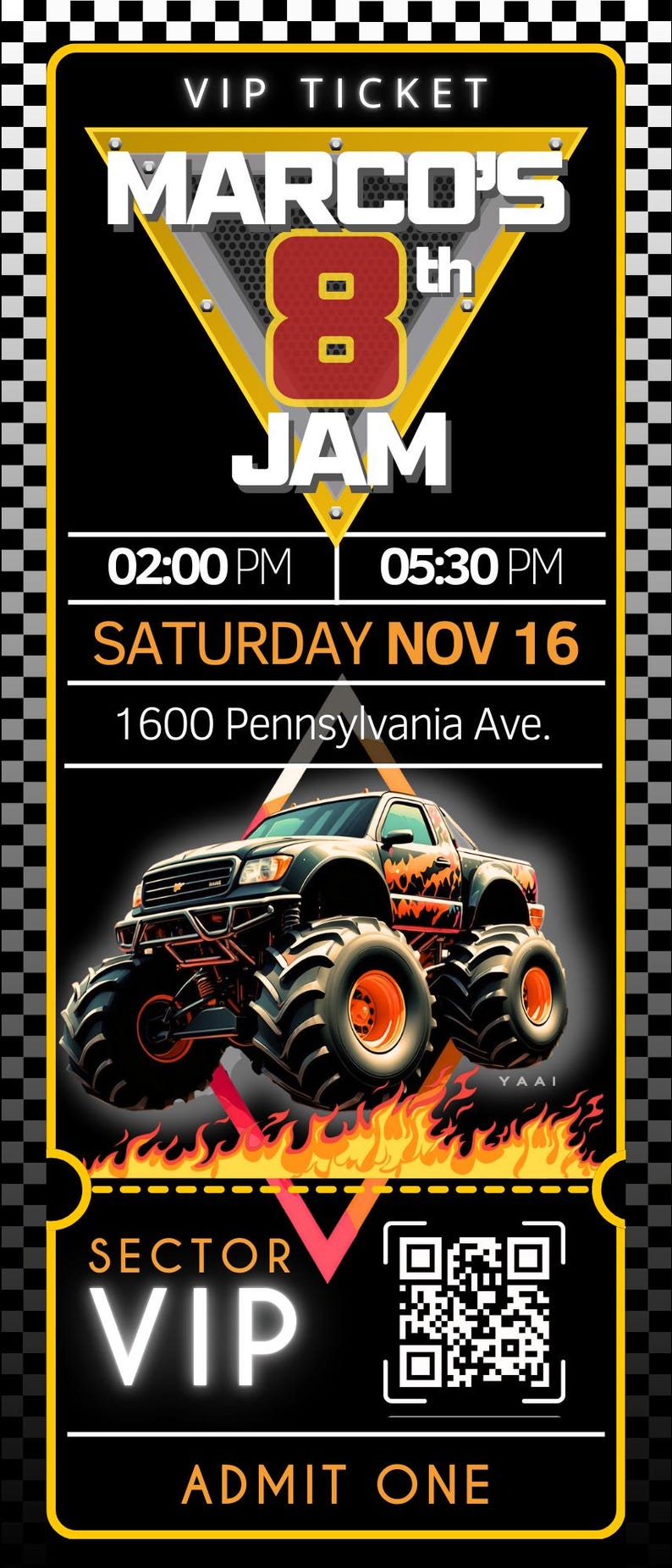 Monster Jam Inspired Birthday Invitation Monster Truck Birthday Invite ...