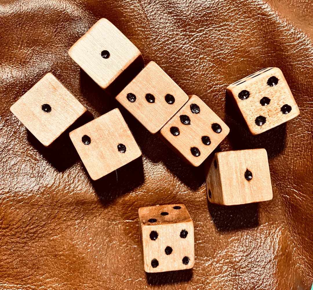 Hand-crafted Wooden Dice- Set of 5 - Etsy