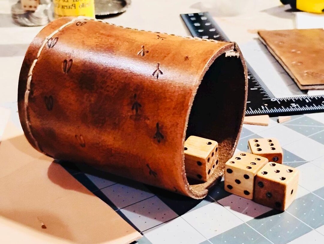 Custom Leather Dice Cup With Hand-crafted Dice - Etsy